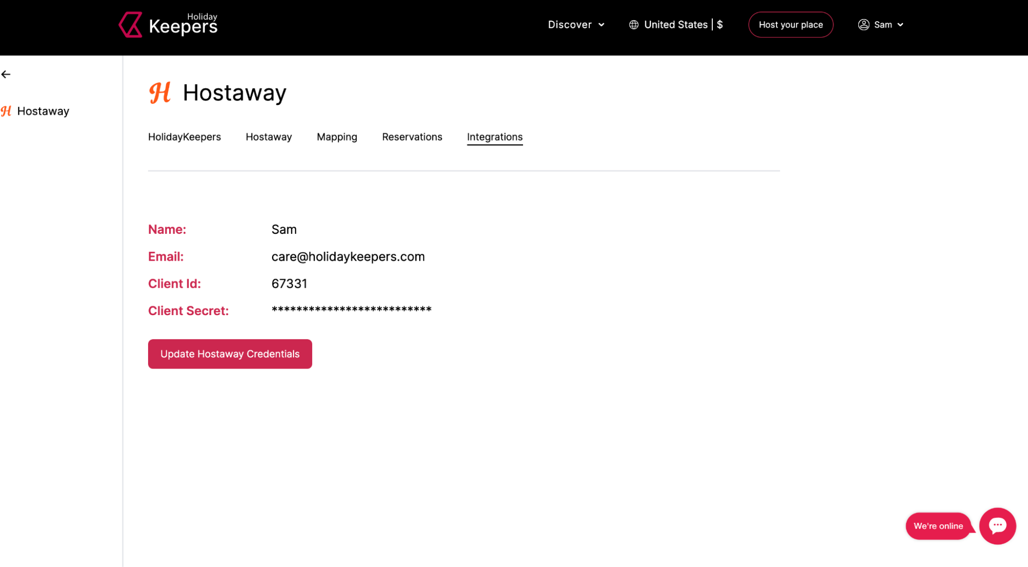Hostaway Integration Guide - HolidayKeepers